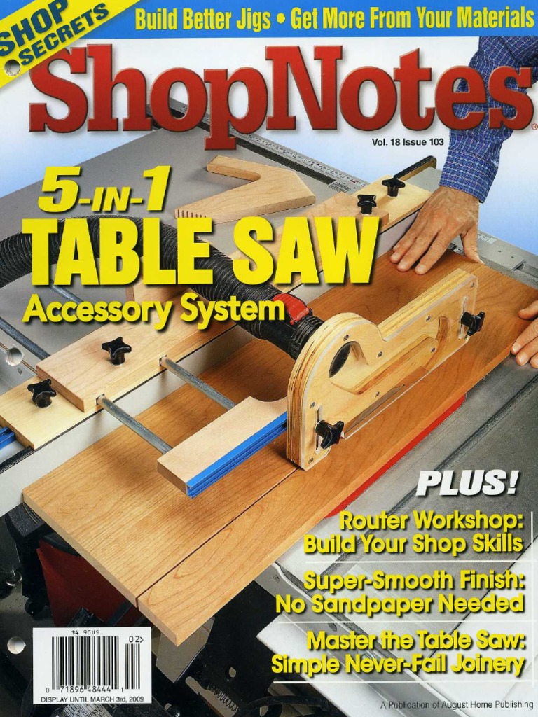 ShopNotes #103 (Vol. 18) - 5 in 1 Table Saw | PDF
