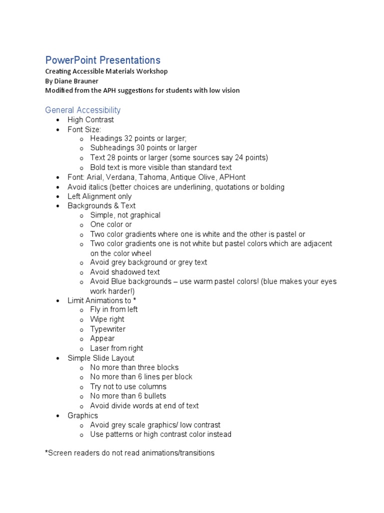 Creating Accessible PowerPoint Presentations - 0 | PDF | Microsoft ...