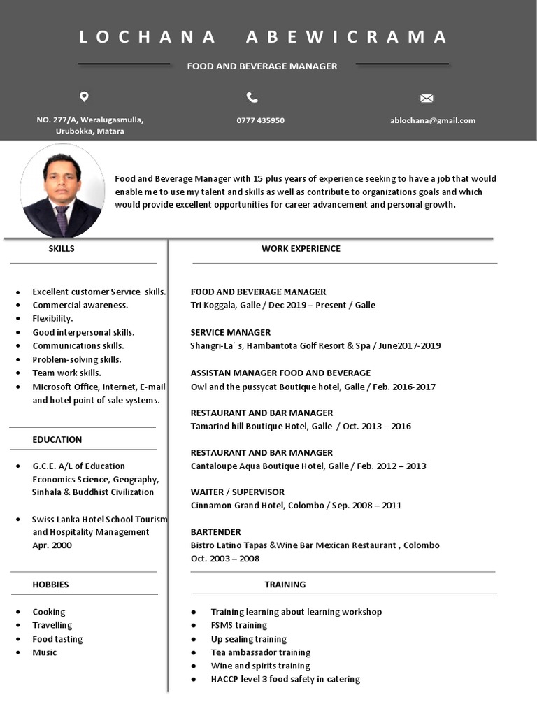 CV PDF | Download Free PDF | Hotel | Hospitality Industry