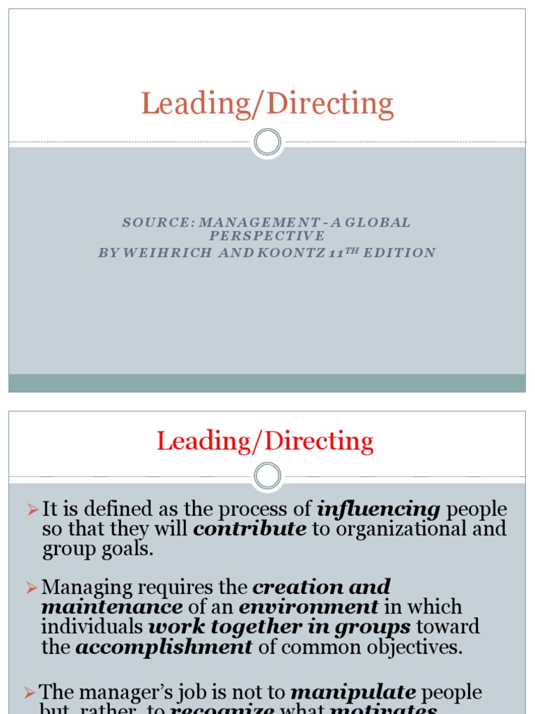 Module 4 - Leading & Directing | PDF | Motivation | Motivational