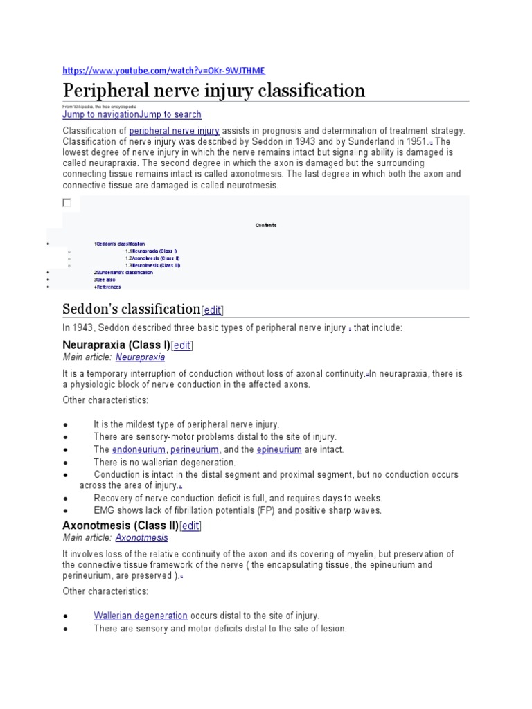 Peripheral Nerve Injury Classification Pdf