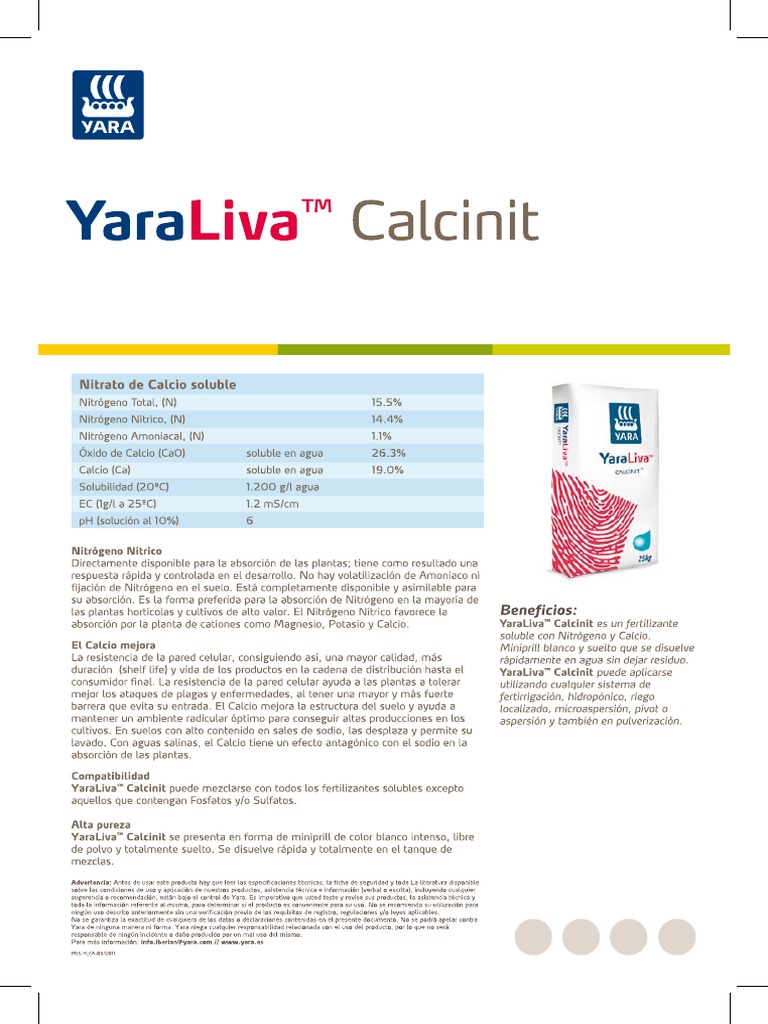 FT - Yaraliva Calcinit PDF | PDF