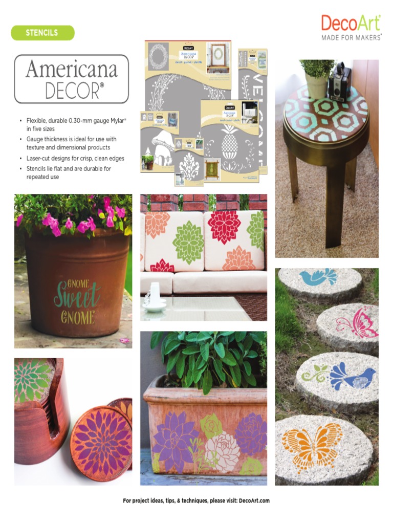 Stencils: 18" X 18" - 45.72 CM X 45.72 CM | PDF | Artistic Techniques ...