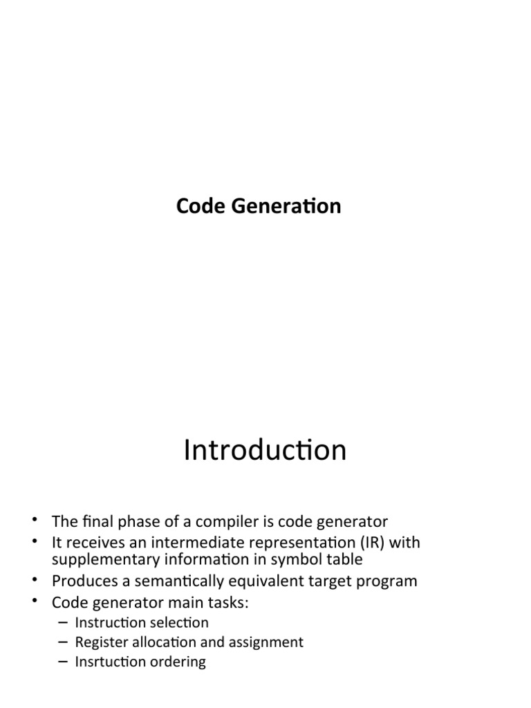 Code Generation Pdf Subroutine Compiler