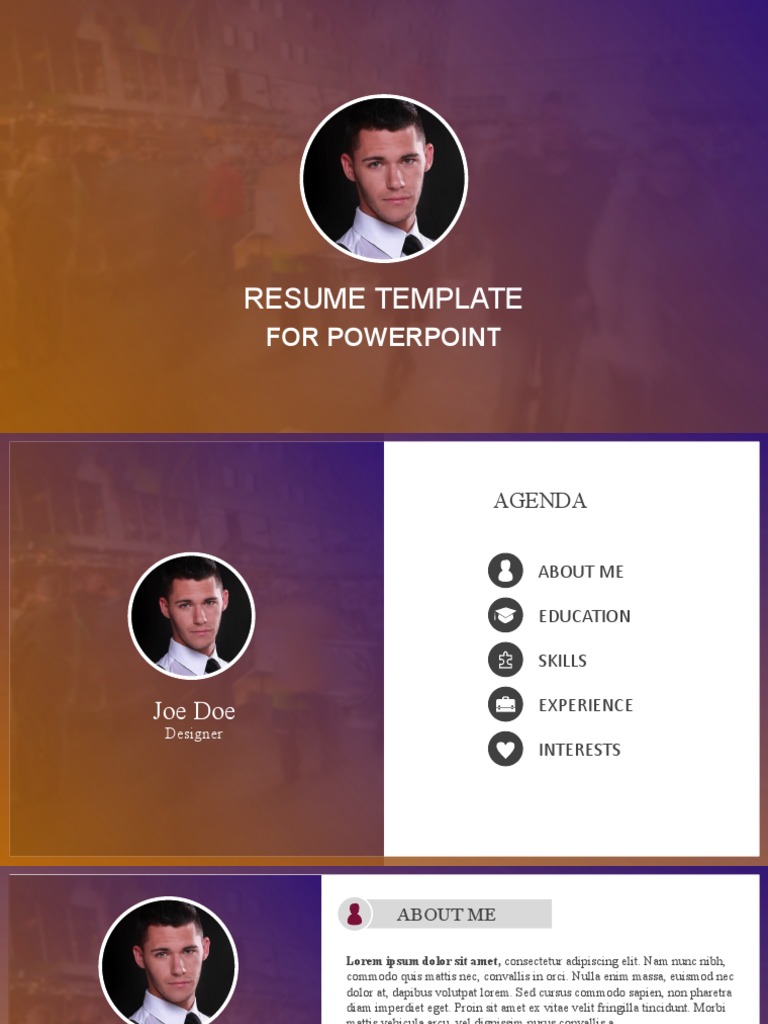FF0245 01 Simple Resume Template Powerpoint Template 16 9 | PDF ...