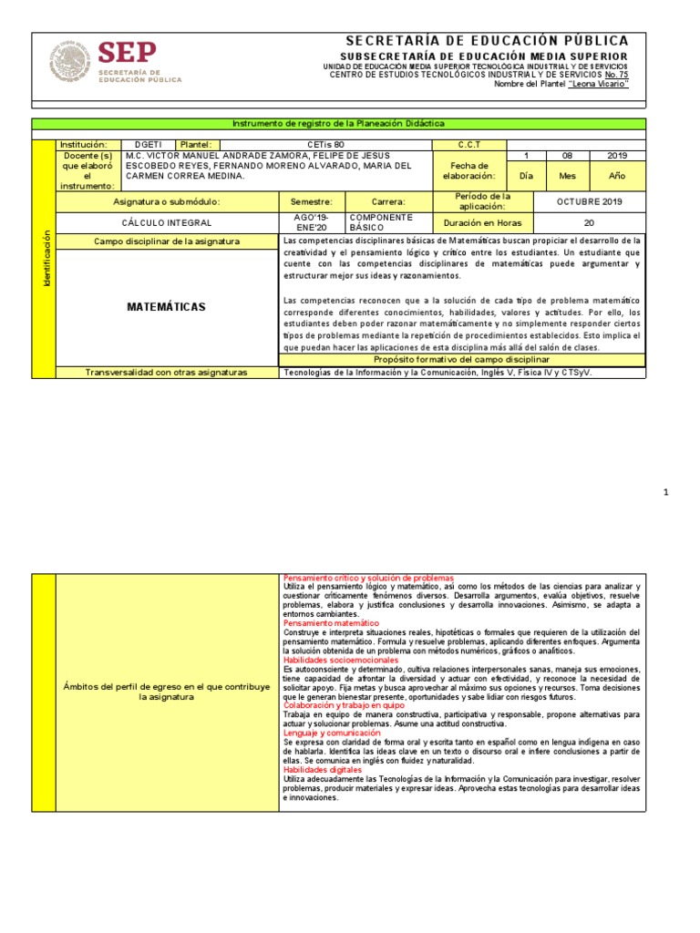 Calculo Integral SEGUNDO ECA | PDF | Integral | Comunicación