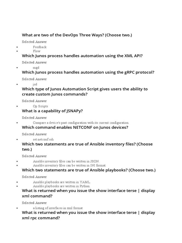 Junos Automation and Ansible Guide | PDF | Representational State Transfer | Xml