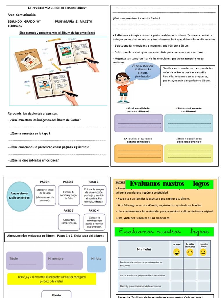 Álbum de las emociones: guía creativa | PDF