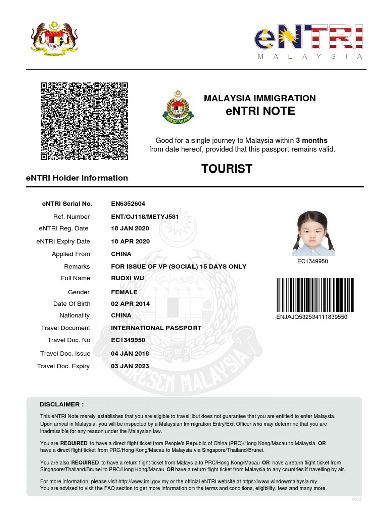 Entri Note: Malaysia Immigration | PDF | Passport | Government And ...