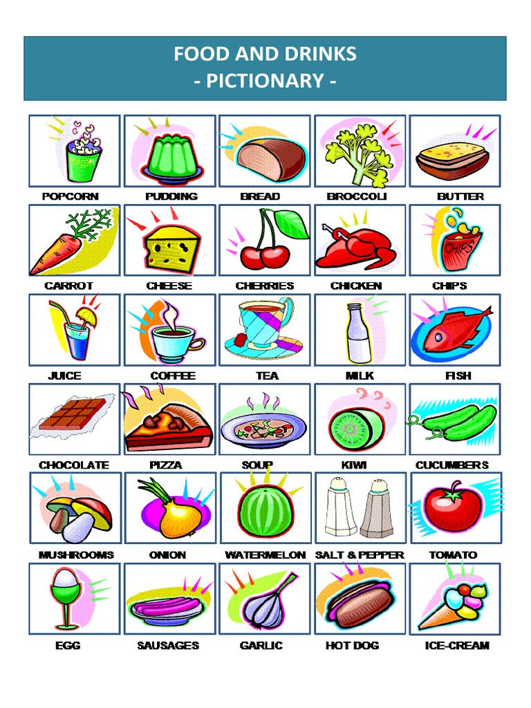 Food and Drinks Pictionary | PDF