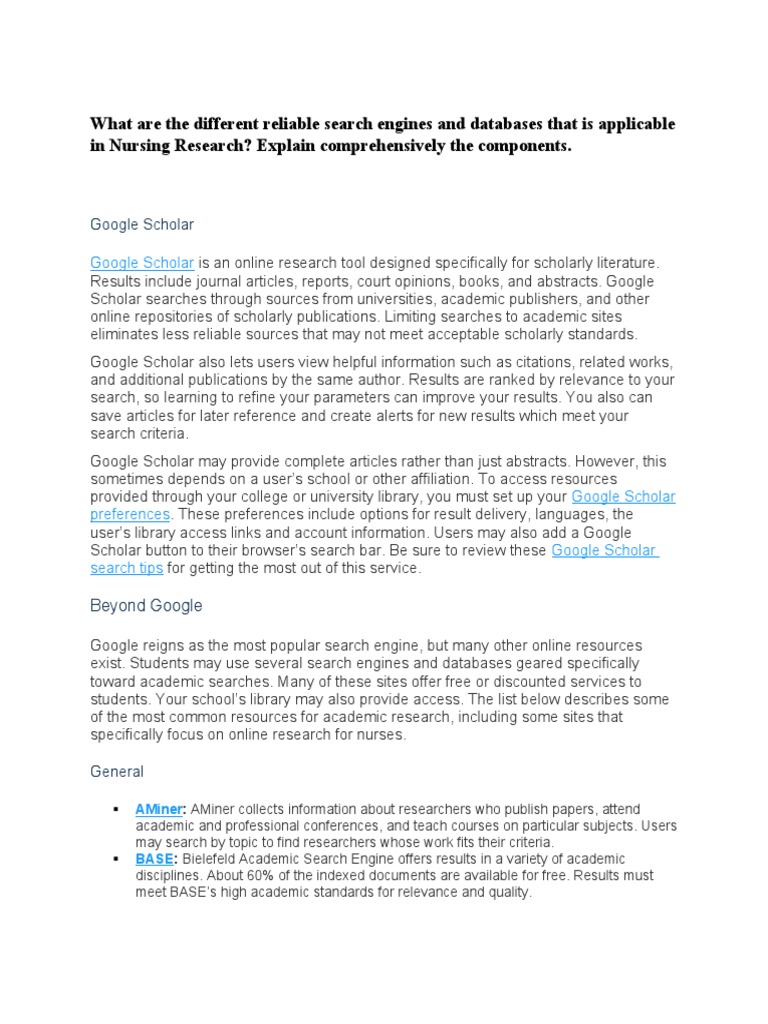 What Are The Different Reliable Search Engines and Databases That Is ...