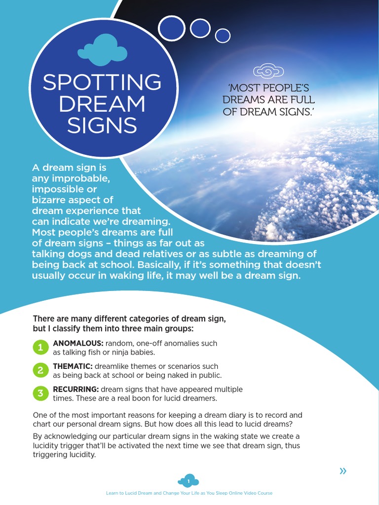Spotting Dream Signs: Most People'S Dreams Are Full of Dream Signs ...