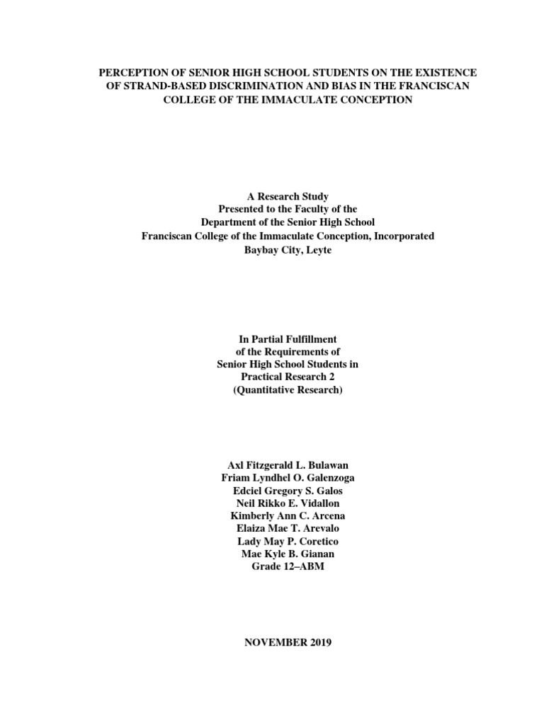 Strand-Based Discrimination in SHS | PDF | Prejudices | Survey Methodology