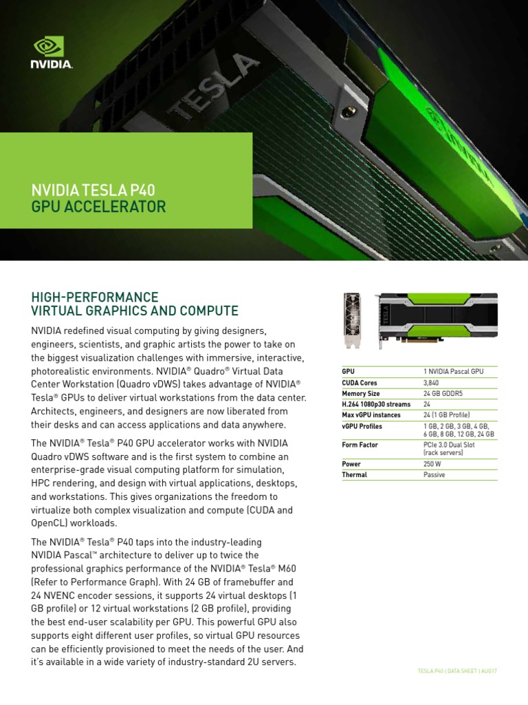Nvidia p40 Datasheet | PDF | Graphics Processing Unit | Computer ...
