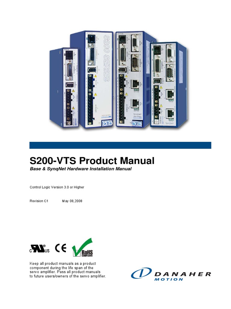 S200-Vts Product Manual: Base & Synqnet Hardware Installation Manual ...