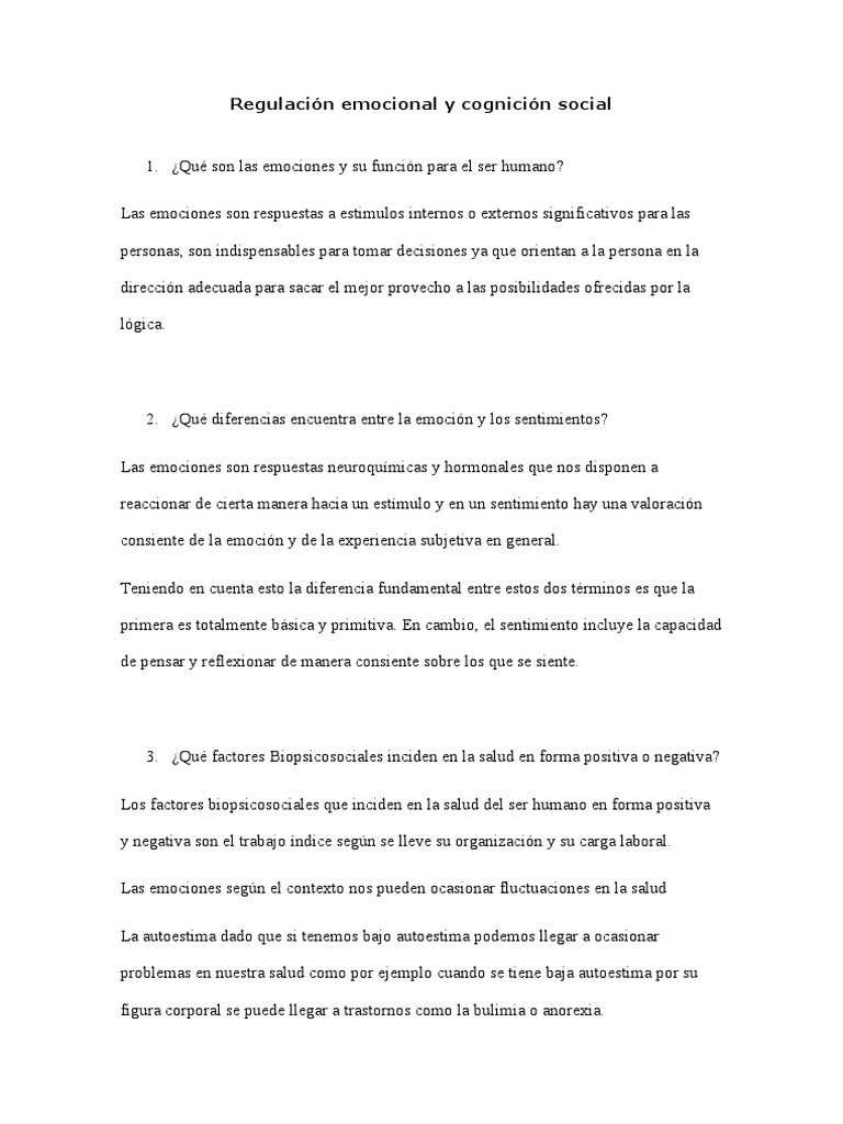 Paso 2 Regulación Emocional Y Cognición Social Dayana Araque 1 Pdf