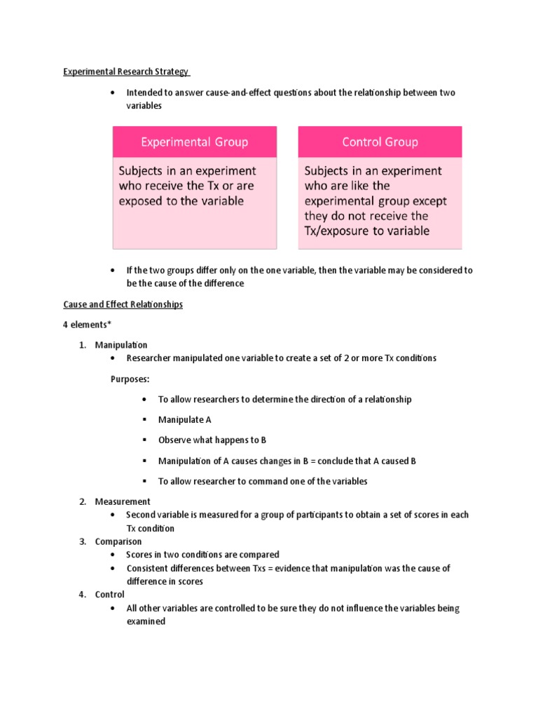 Experimental Research Strategy | PDF | Experiment | Causality
