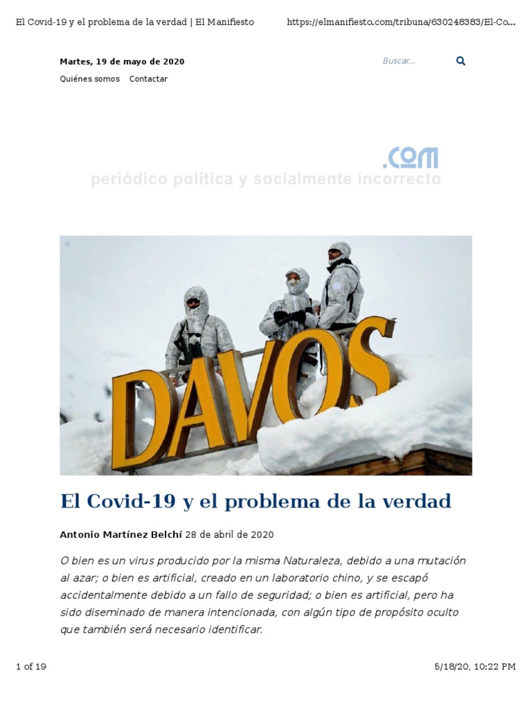 c19 Antonio Martinez Belchi | PDF | Teoría de la conspiración | Virus
