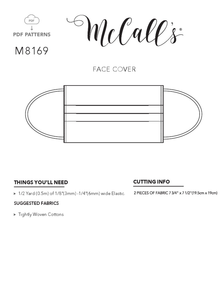 Front Face Cover: Things You'Ll Need Cutting Info | PDF | Sewing | Seam ...
