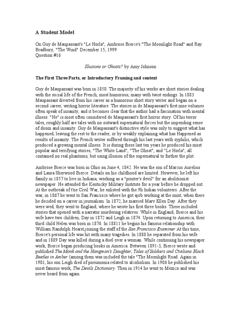 A Student Model | PDF | Ray Bradbury | Ghosts