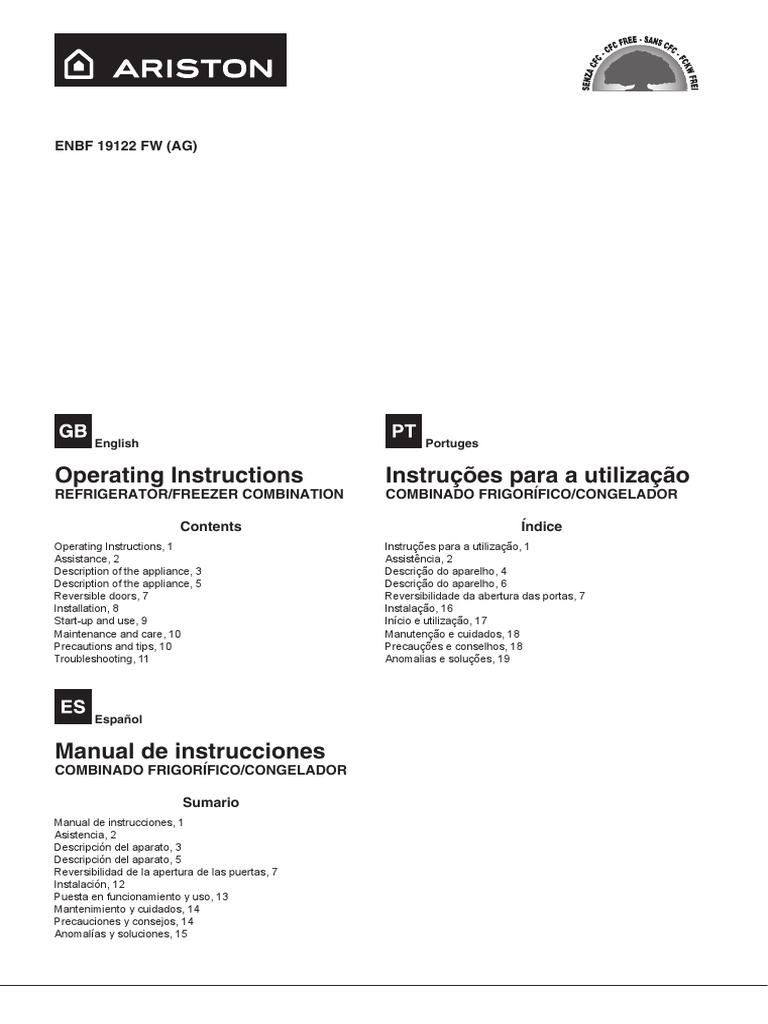 Manual Heladera | PDF | Enchufes y tomas de corriente alterna | Residuos