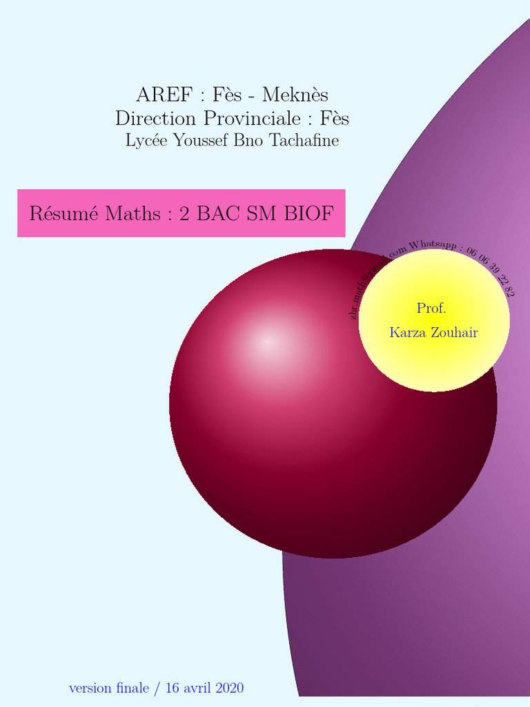 Résumé Maths 2 Bac SM BIOF | PDF | Fonction monotone | Analyse mathématique