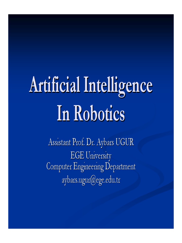 Ai in Robotics | Download Free PDF | Intelligence | Robot