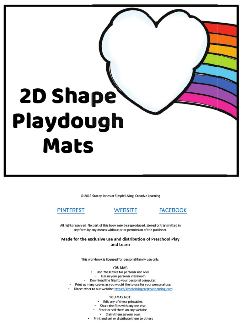2D Shape Playdough Mats A | PDF