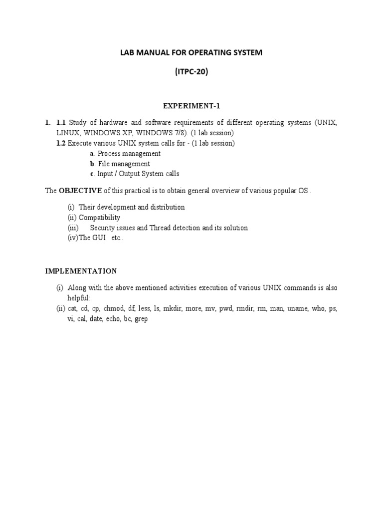 OS manual-ITPC 20 | PDF | Scheduling (Computing) | Process (Computing)