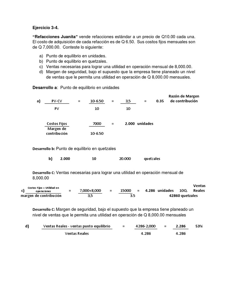 Ejercicio 3-4 y 3-5 | Descargar gratis PDF | Economias | Business