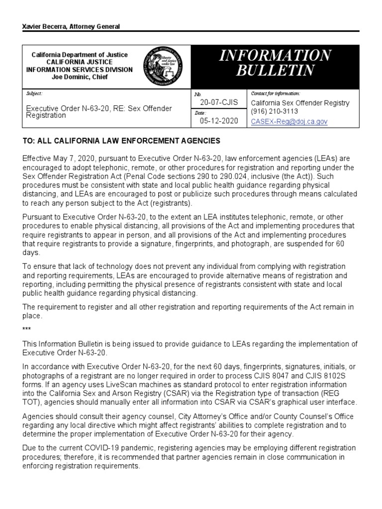 Information Bulletin: To: All California Law Enforcement Agencies | PDF ...