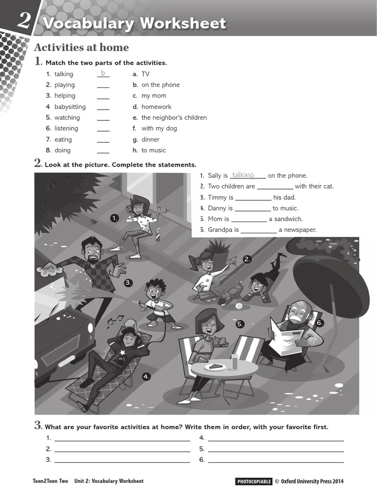 Vocabulary Worksheet Unit 1 | PDF