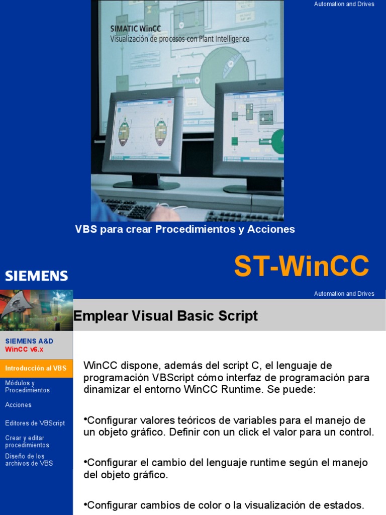 Manual de VBScript para WinCC v6.x | PDF | Lenguaje de escritura ...