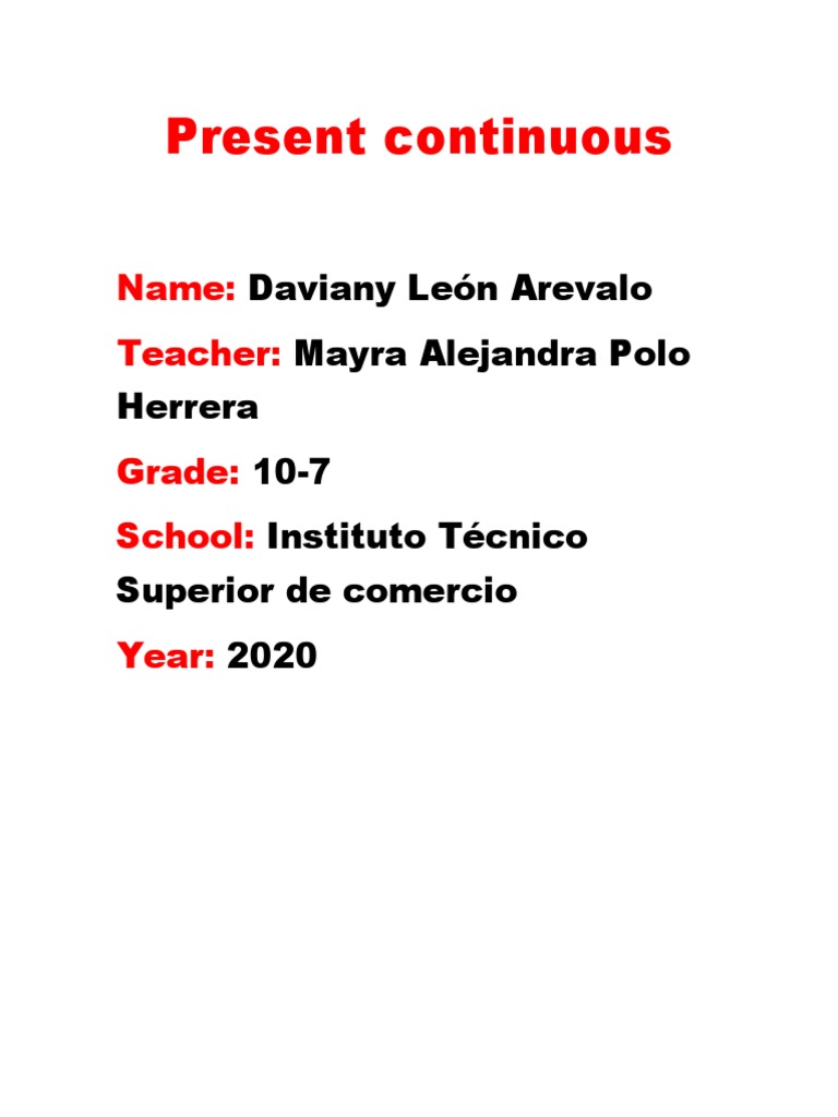 Understanding Present Continuous Tense | PDF