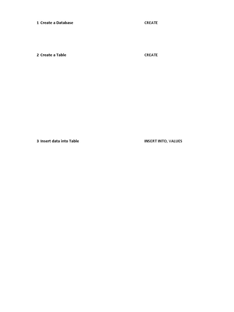 Create Database, Tables, Joins, Aggregates in SQL | PDF | Data ...
