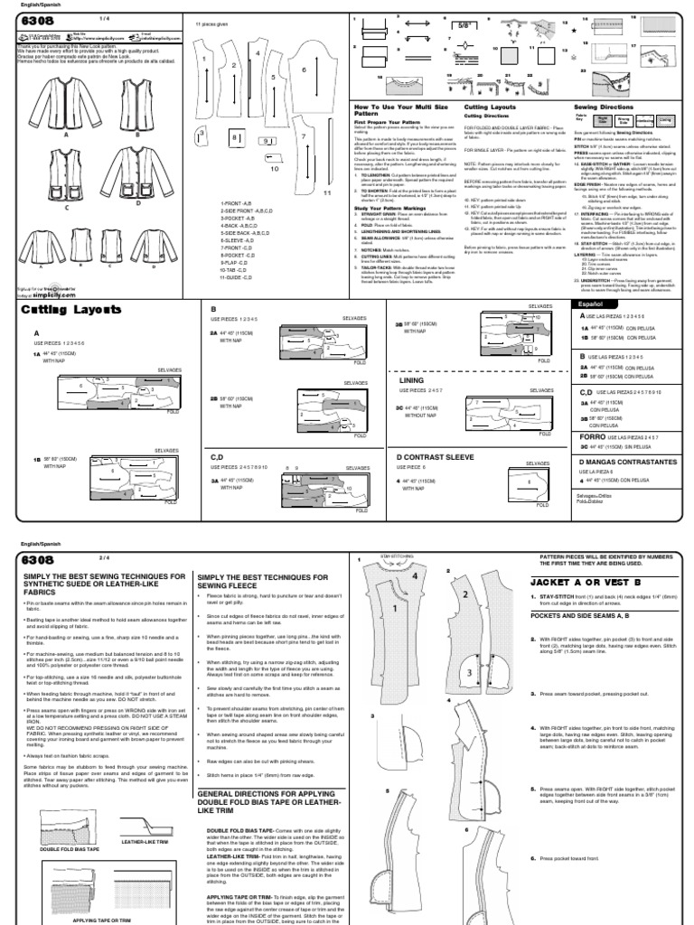How To Use Your Multi Size Pattern Cutting Layouts Sewing Directions ...