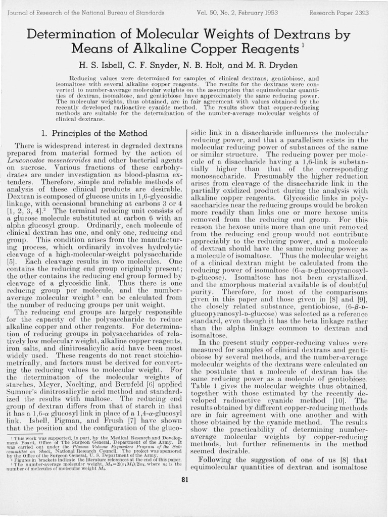 Determination of Molecular Weights of Dextrans by Means of Alkaline ...