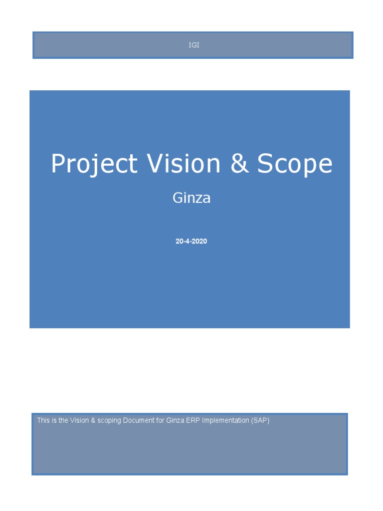 Project Vision Scope Template - Assignment | PDF | Enterprise Resource ...