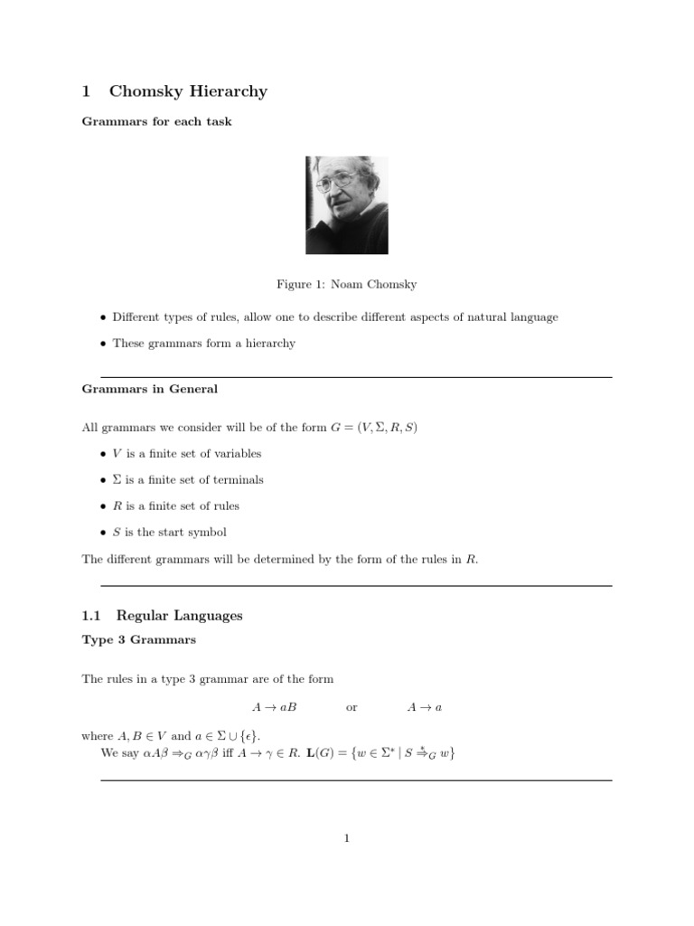 Chomsky Hierarchy of Grammar (Original) | PDF | Syntax (Logic) | Theoretical Computer Science