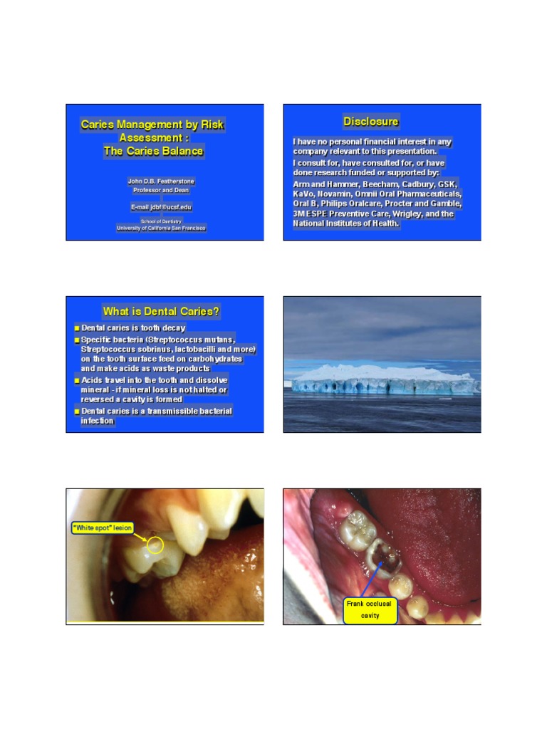 Caries Management by Risk Assessment: The Caries Balance " Disclosure ...