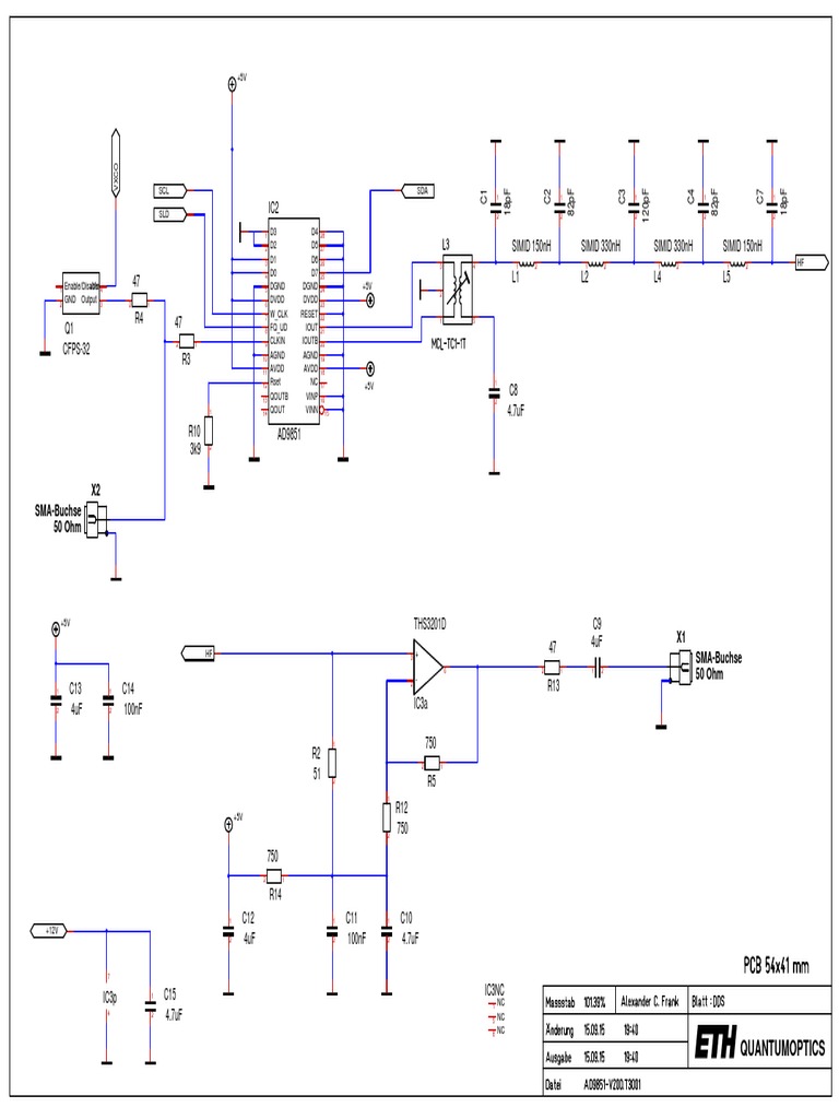 AD9851 and THS3201D Schematic Overview | PDF | Chess Theory | Chess