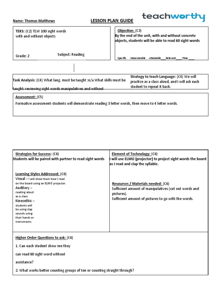 Lesson Plan Guide LPG Revised 1 | PDF | Lesson Plan | Pedagogy