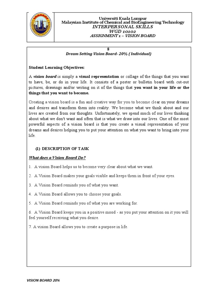 Interpersonal Skills WGD 10102: Student Learning Objectives | PDF ...