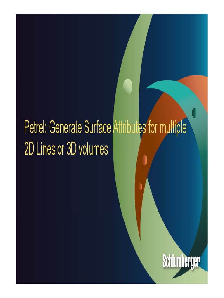 Generate Surface Attributes For Multiple 2D Lines or 3D Volumes ...