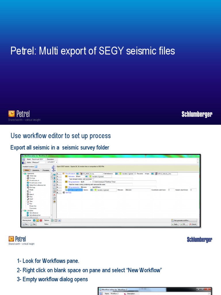 Petrel Multi Export of SEGY Files - 6975975 - 03 | PDF