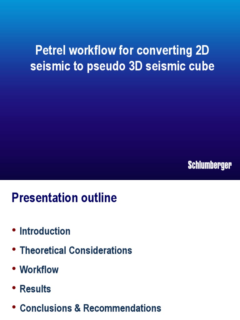 Petrel Workflow For Converting 2D Seismic To Pseudo 3D Seismic Cube | PDF | Sampling (Signal ...
