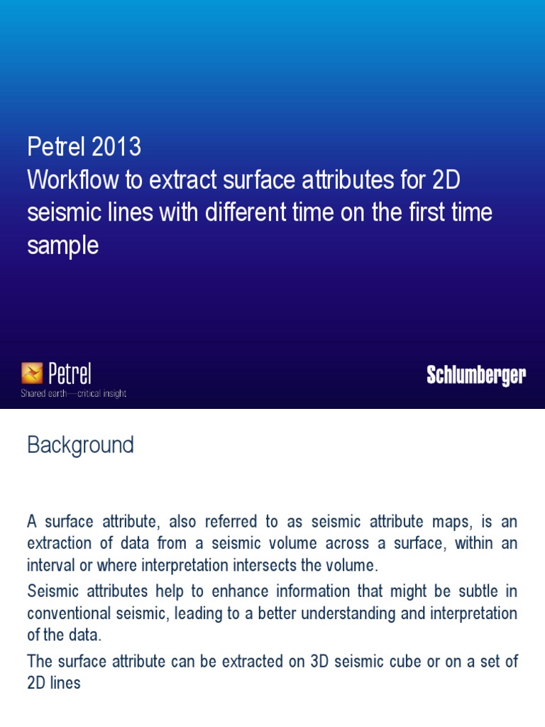 Workflow Seismic Surface Attribute - 6495695 - 01 | PDF | Reflection ...