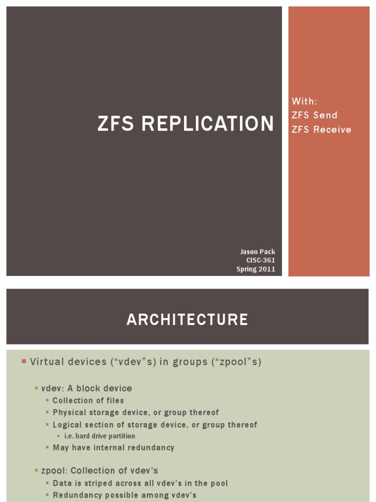 Zfs Replication: With: ZFS Send ZFS Receive | PDF | File System | Replication (Computing)