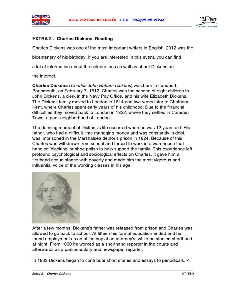 Extra 2 Charles Dickens. Reading, Exercises and Answer Key | PDF | The ...