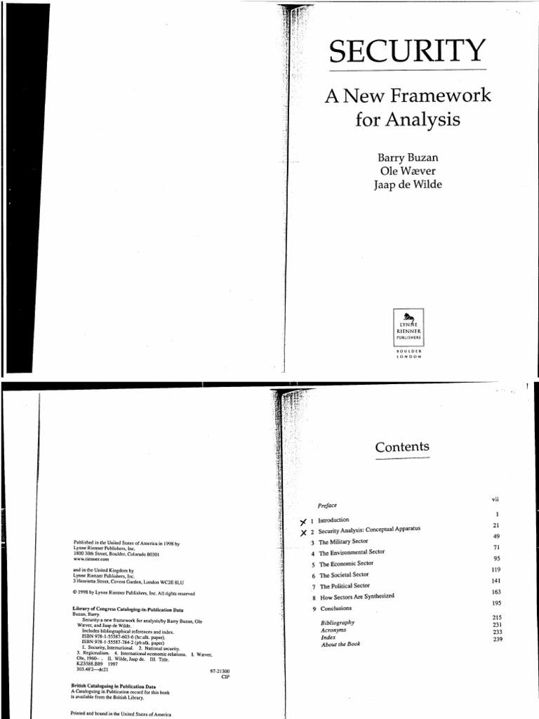 Buzan, Waever y Wilde - Security, A New Framework For Analysis | PDF